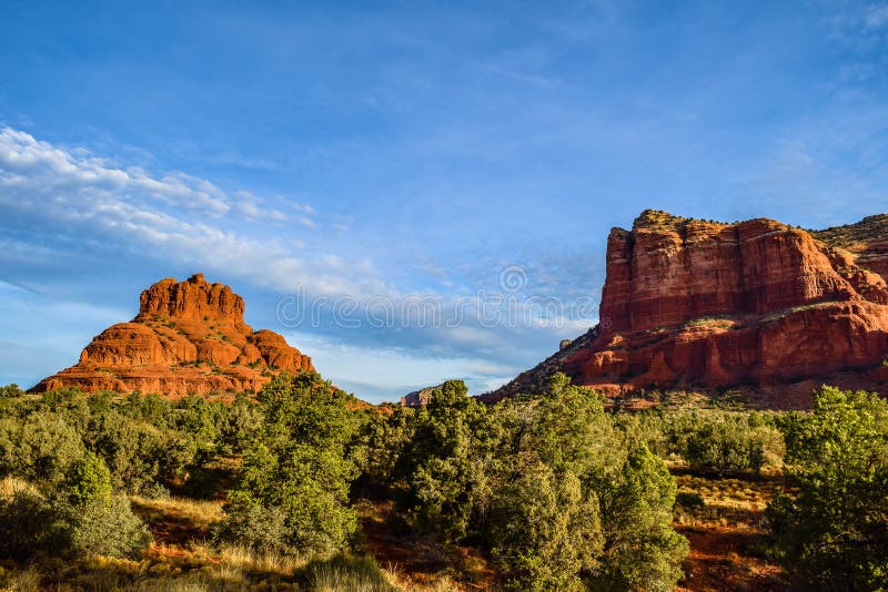 Forest and Mountains in Sedona, Arizona Stock Image - Image of landmark ...
