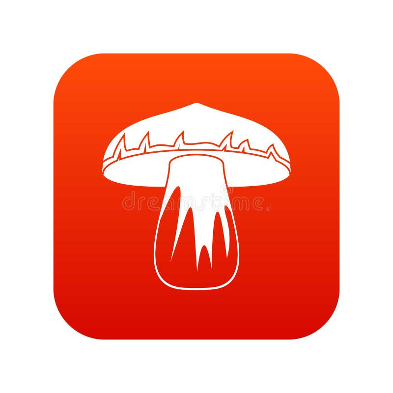 Forest Mushroom Icon Digital Red Stock Vector - Illustration of ...