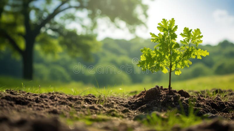Forest oak tree sapling stock illustration. Illustration of resilience ...