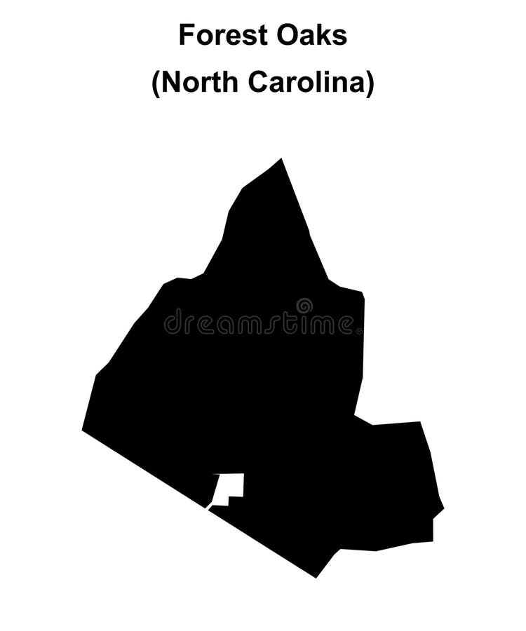 Forest Oaks outline map stock vector. Illustration of outline - 387542667