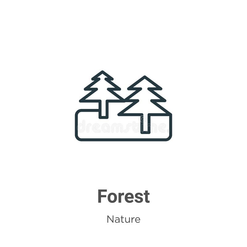 Forest Outline Vector Icon. Thin Line Black Forest Icon, Flat Vector ...