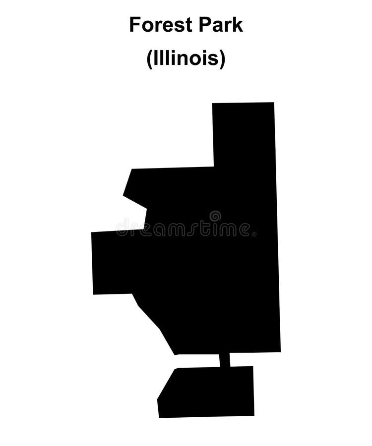 Forest Park outline map stock illustration. Illustration of cartography ...