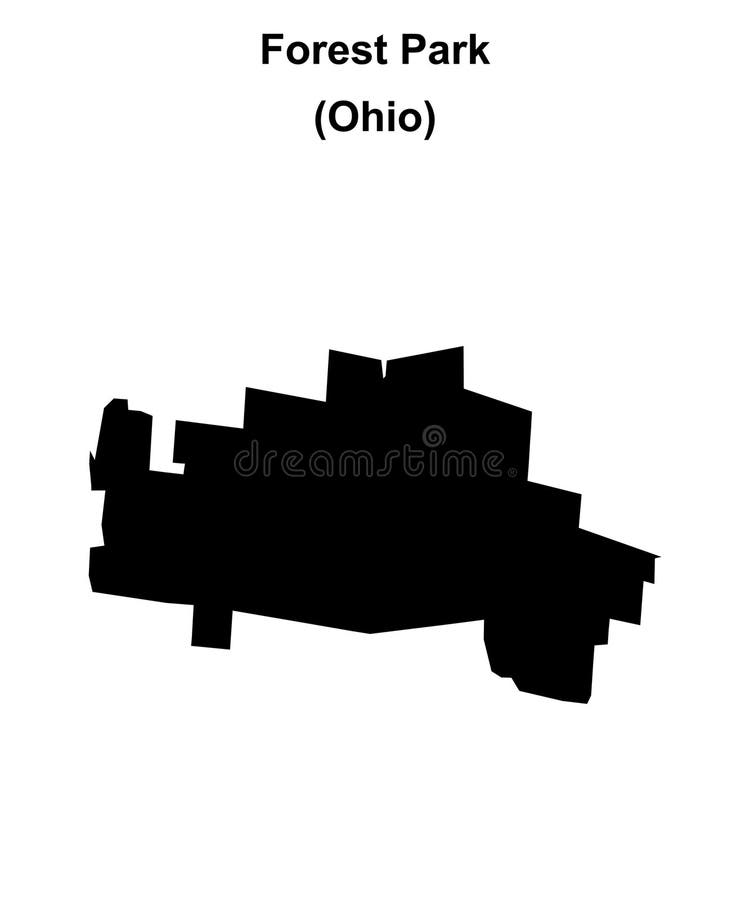 Forest Park outline map stock vector. Illustration of detailed - 357492024