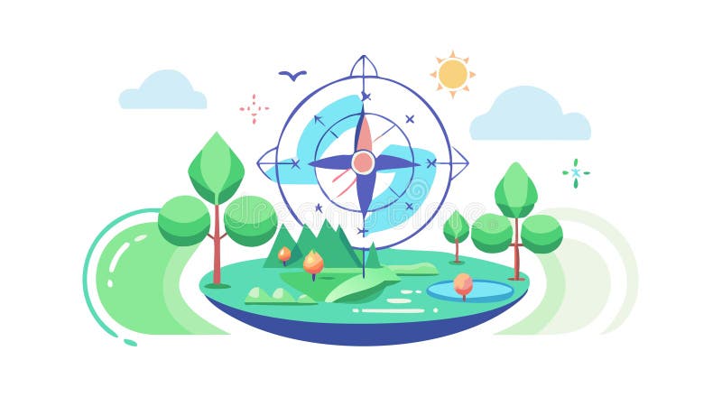 Forest Path Compass, Nature Trail Guide, Vector Design Generative AI ...