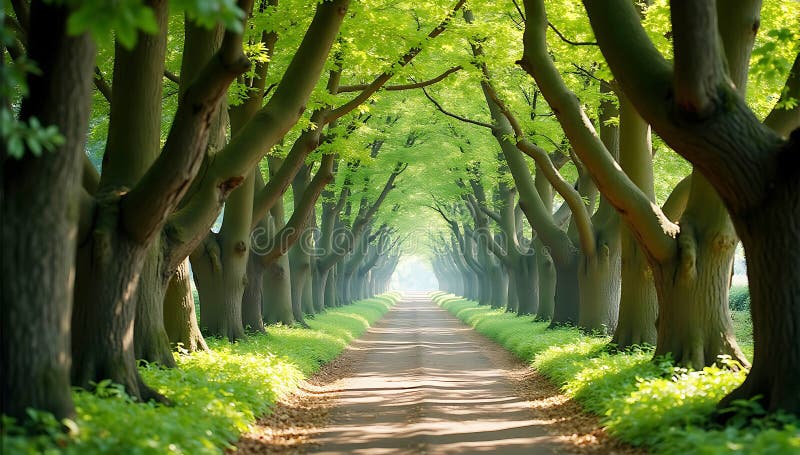 A Forest Path Covered by Interlocking Tree Branches Forming a Natural ...
