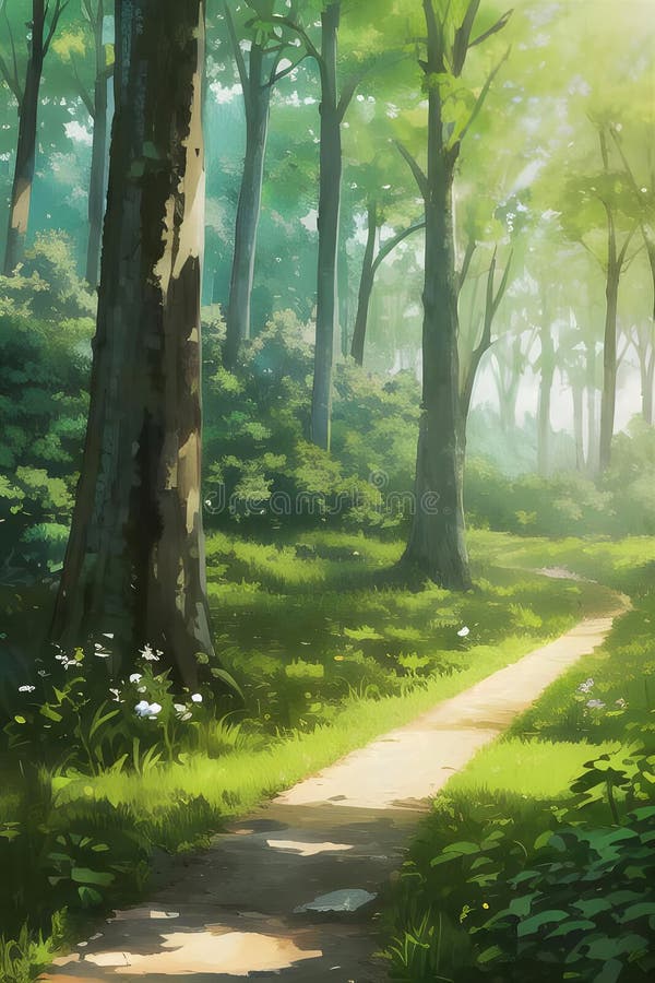 Forest path. stock illustration. Illustration of landscape - 294195689