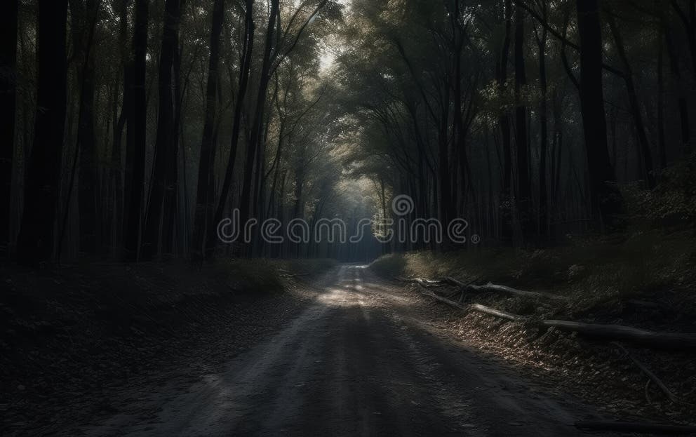 Forest Path with Light. Created by Generative Artificial Intelligence ...