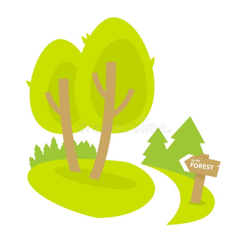 Forest path stock vector. Illustration of background - 82277410