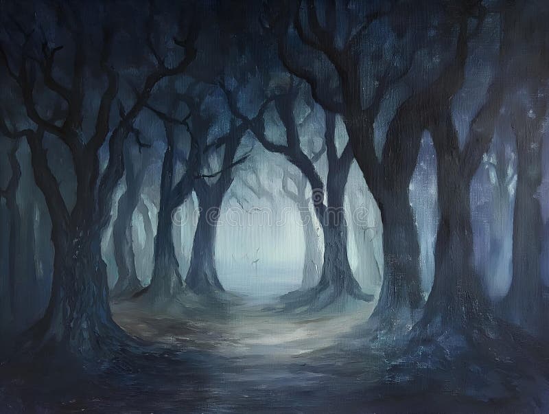 Forest Path with Trees Arching Overhead, Soft Light, Peaceful ...