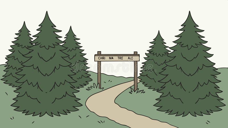Forest Path with Wooden Gate, Nature Trail Vector Design Generative AI ...