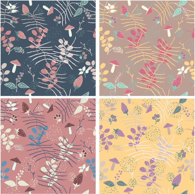 Forest patterns stock vector. Illustration of drawing - 242358883