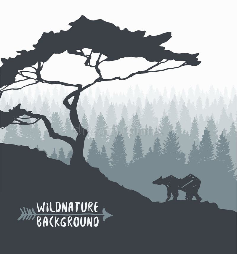 Bear Forest Vector Stock Illustrations – 34,602 Bear Forest Vector ...
