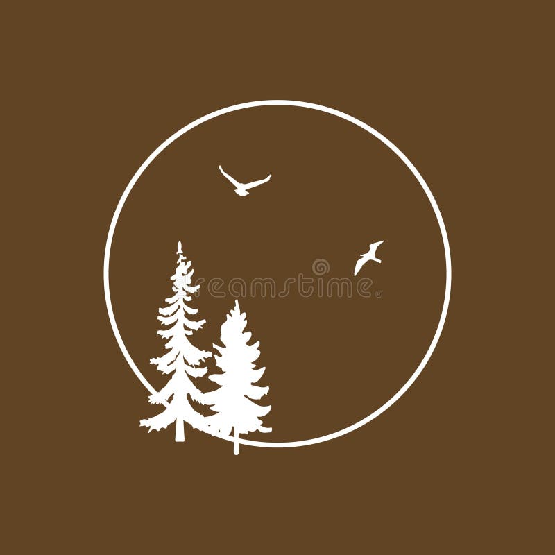 Forest Pine Trees Logo Icon Vector Template Design Stock Vector ...