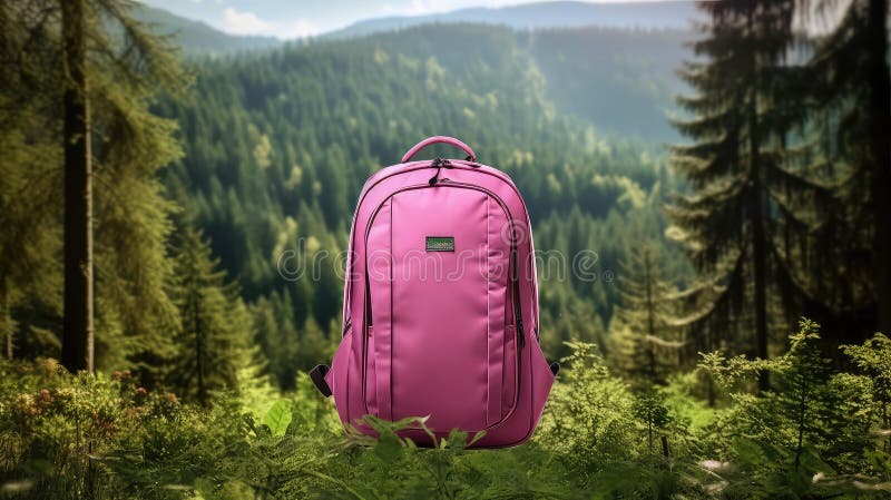 Forest pink backpack stock illustration. Illustration of practical ...