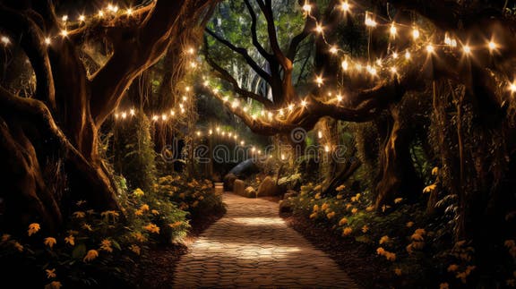 Forest pixie lights stock illustration. Illustration of soft - 383575529