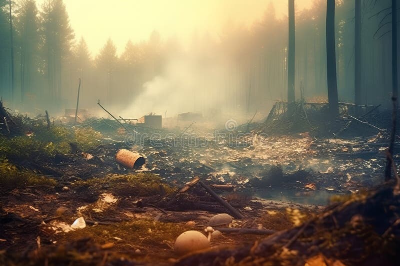 Forest Pollution with Garbage, Environmental, Ecological Disaster, Save ...