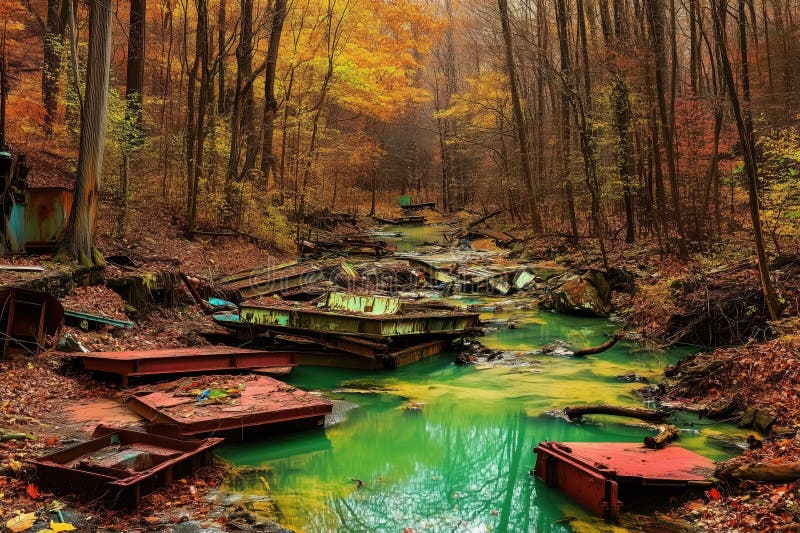 Forest. Pollution and Traces of Humanity Stock Photo - Image of park ...