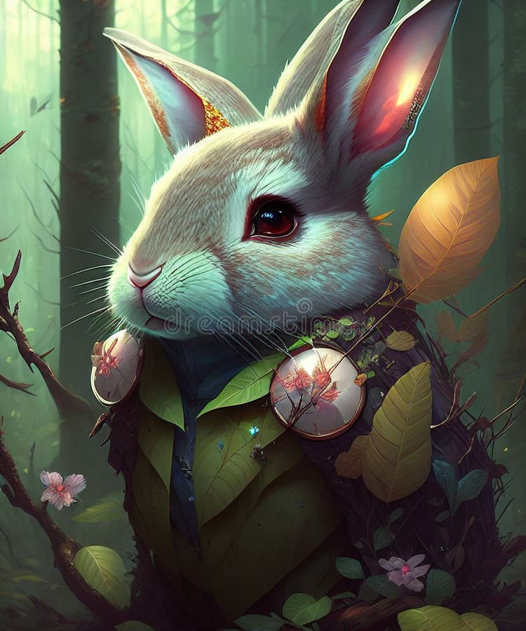 Forest Rabbit.generative Ai Stock Illustration - Illustration of brown ...