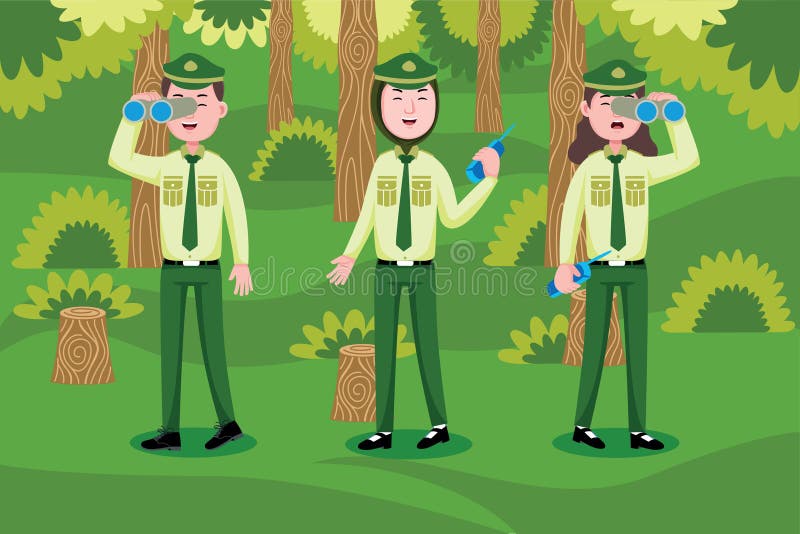 Forest Ranger Profession stock vector. Illustration of forester - 209002707
