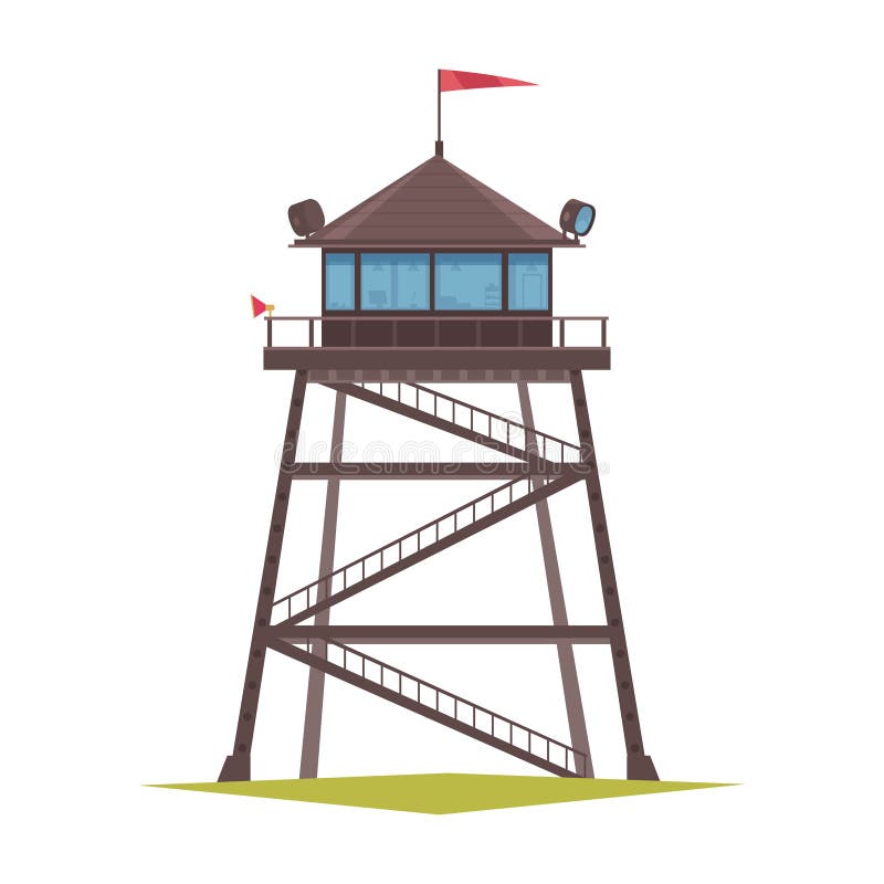 Fire Tower with Water Icon Outline Illustration Stock Vector ...