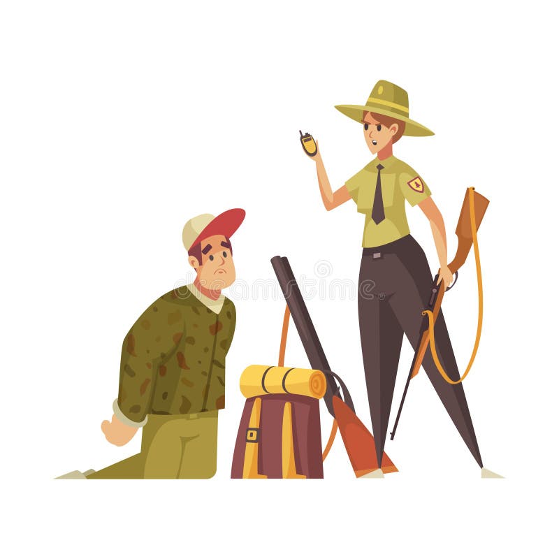 Forest Ranger Cartoon Illustration Stock Vector - Illustration of ...