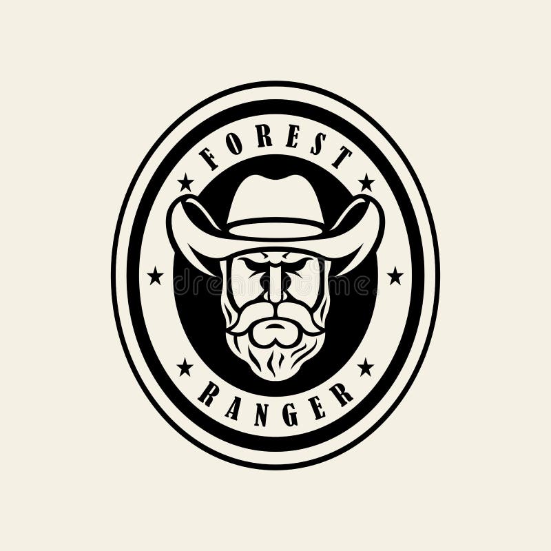 Forest Ranger Silhouette Logo Design Stock Vector - Illustration of ...