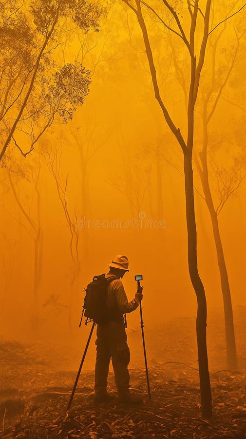 Forest Ranger Using Thermal Imaging To Detect Potential Wildfire Zones ...