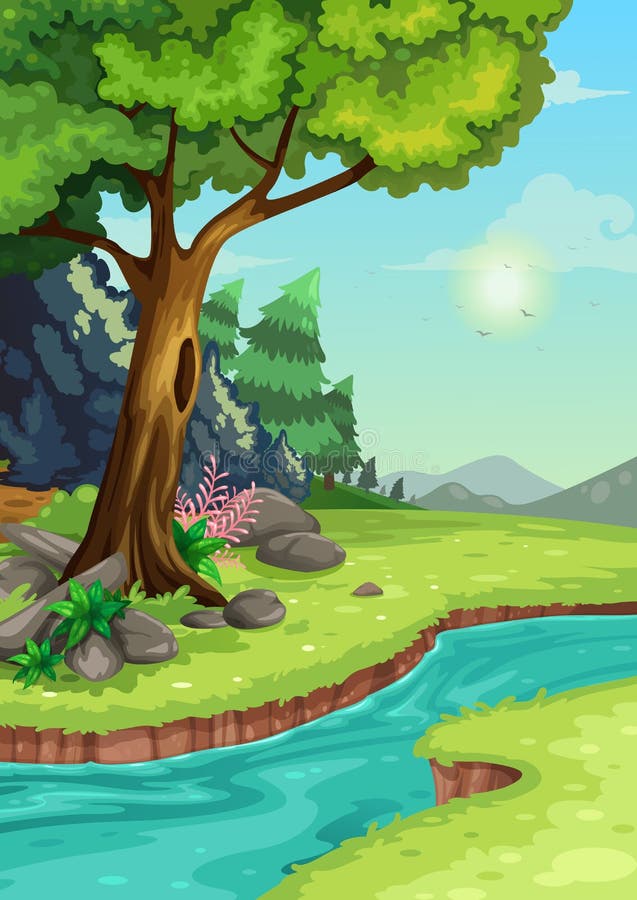 Cartoon Forest Landscape, Endless Vector Nature Background for Games ...