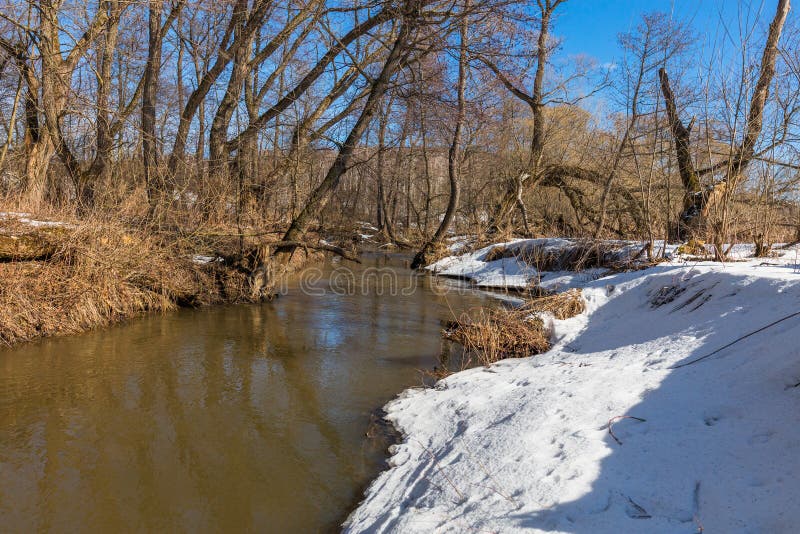Forest River at Early Spring Stock Image - Image of creek, frost: 69016201