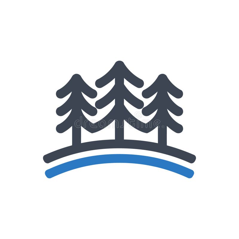 Forest and River Icon stock vector. Illustration of icon - 361702077