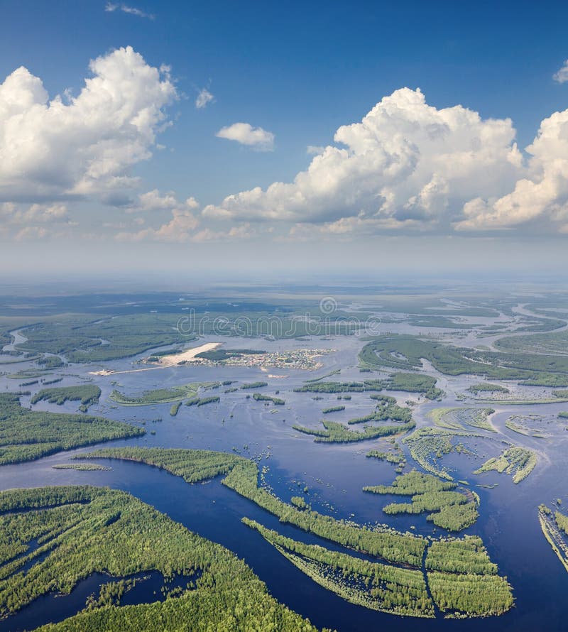 Forest River in Spring, Top View Stock Photo - Image of season, outdoor ...