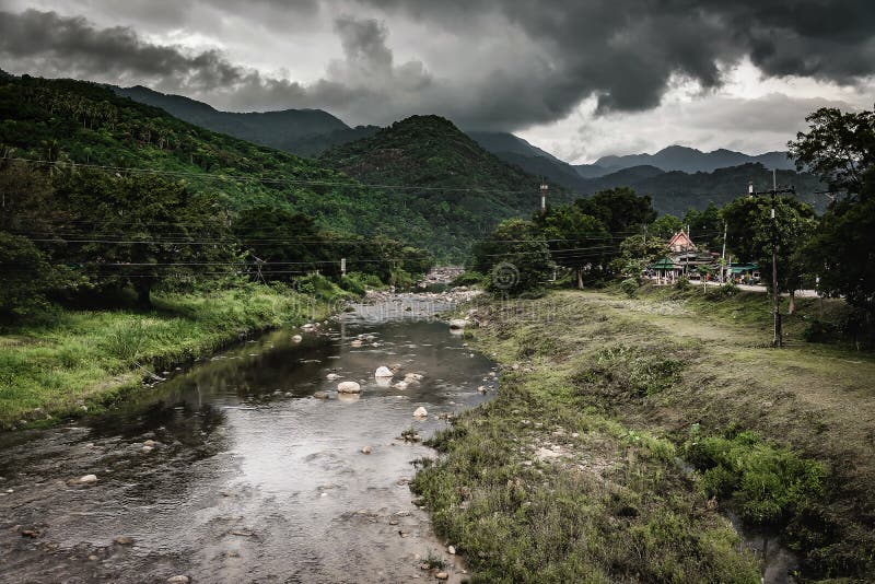 Forest River Wild Landscape. Wild River Stream Rocks Flowing , Thailand ...