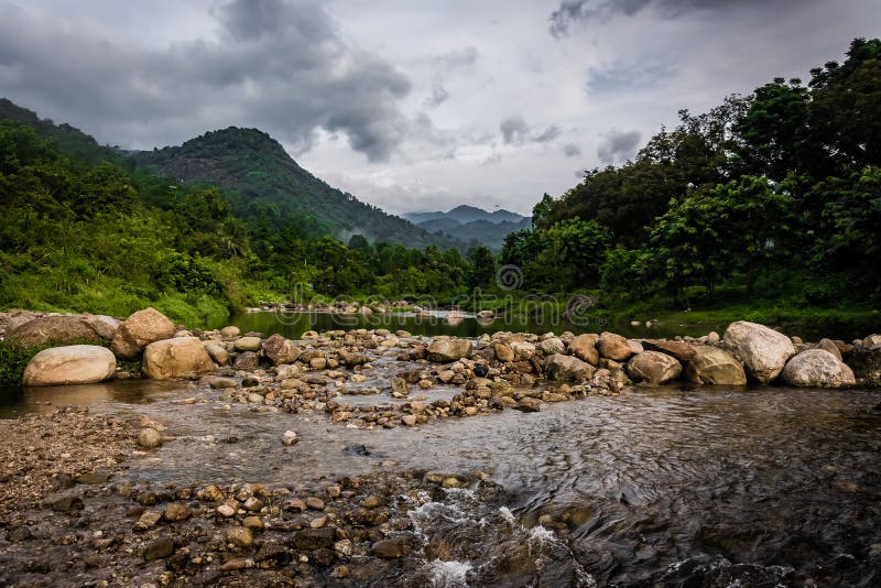 Forest River Wild Landscape. Wild River Stream Rocks Flowing , Thailand ...