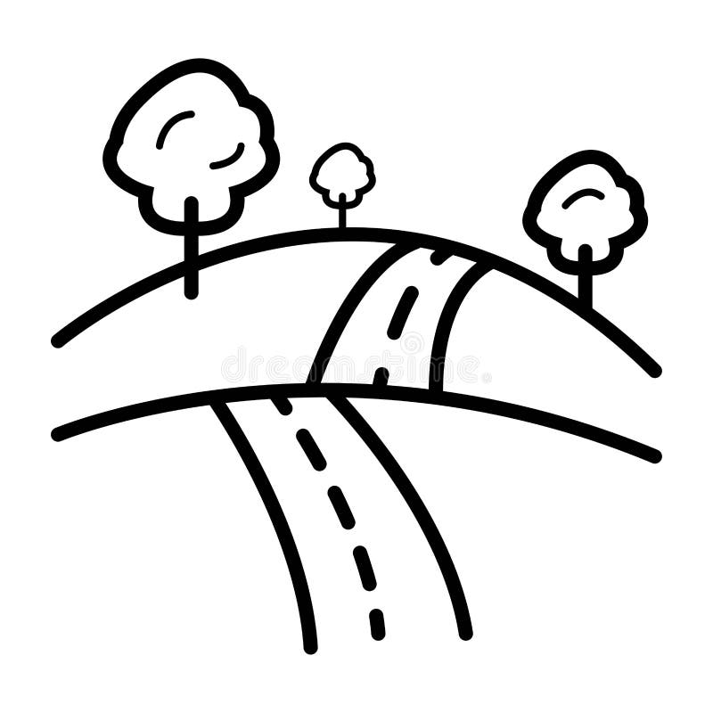 Forest road icon stock illustration. Illustration of style - 126507262