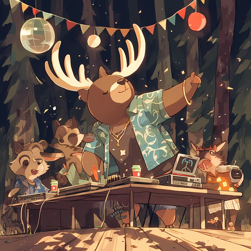 Forest Roller Disco Grand Opening, Featuring DJ Deer! Stock ...