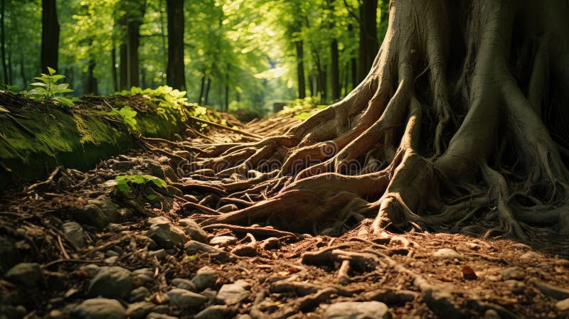 Forest root of stock illustration. Illustration of environment - 368730015