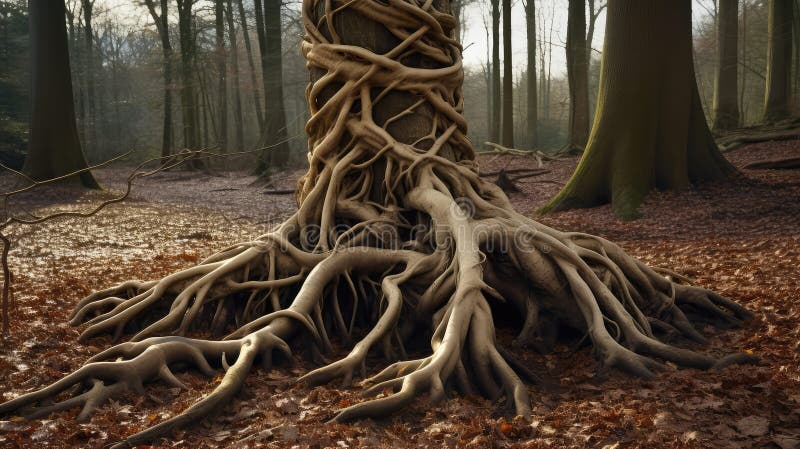 Forest root tree stock illustration. Illustration of stability - 369803763
