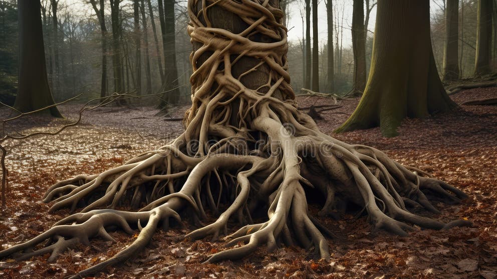 Forest root tree stock illustration. Illustration of stability - 369803763