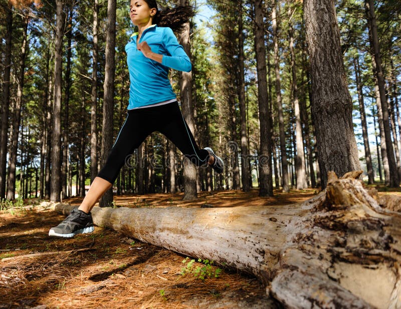 Forest running woman stock image. Image of people, alone - 25581899