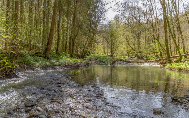 Idyllic River at Spring Time Stock Image - Image of pebble, nature ...