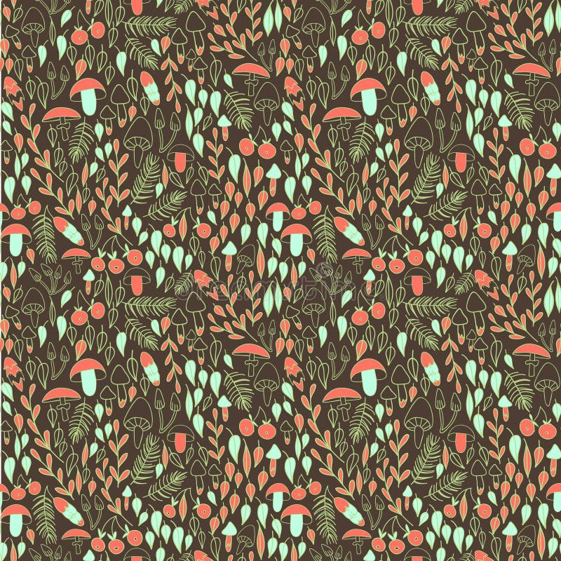 Forest Seamless Pattern stock vector. Illustration of design - 71636878