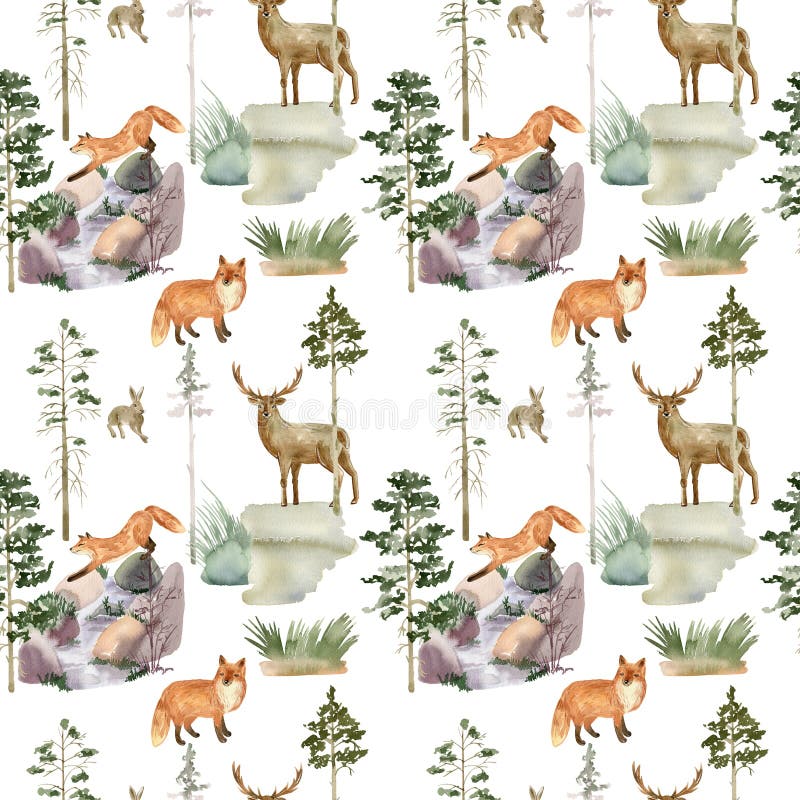 Forest seamless pattern. stock image. Illustration of textile - 324411433