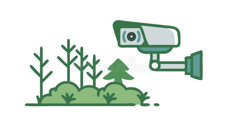 Forest Security Camera, Wildlife Surveillance Vector Design Generative AI Stock Vector ...