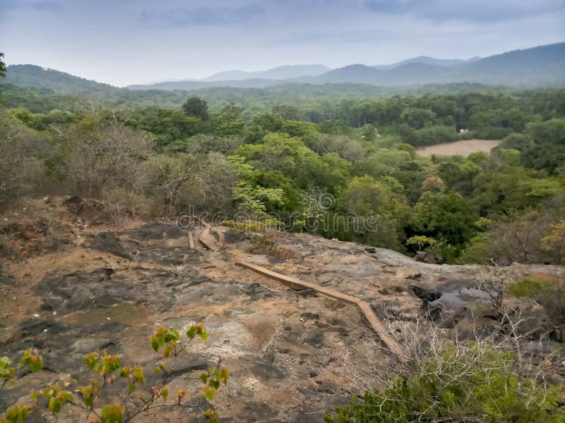 Forest Seen from Viewpoint with Cloudy Sky,distant Mountains in the ...