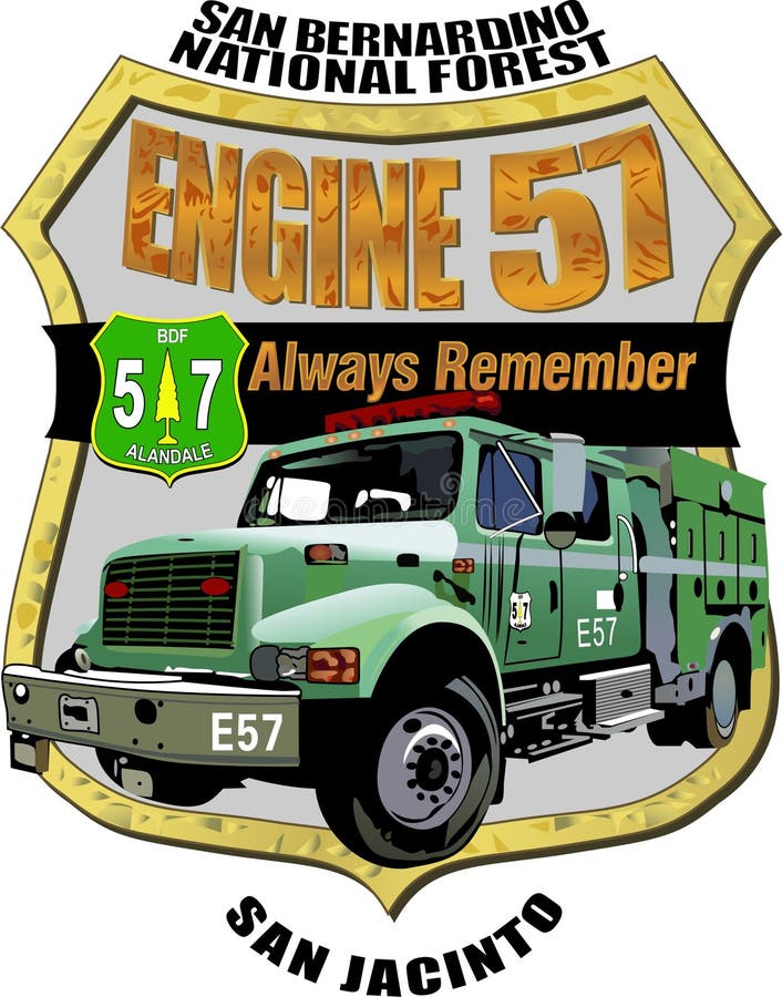 Forest Service Engine 57 Memorial Decal Editorial Photo - Illustration ...