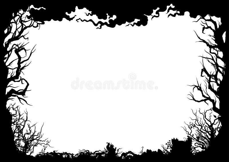 Forest silhouette frame stock vector. Illustration of fantasy - 165609558