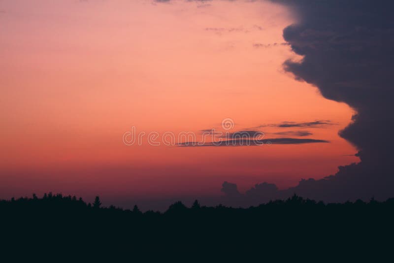 Sunset with a Clouds on the Right Side Stock Photo - Image of ...