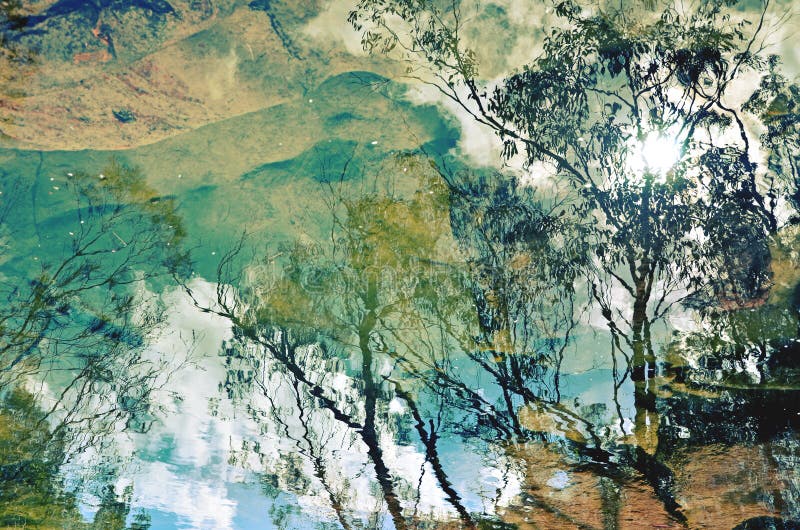 Ripples and Reflections in a Pebbled Stream Stock Image - Image of ...