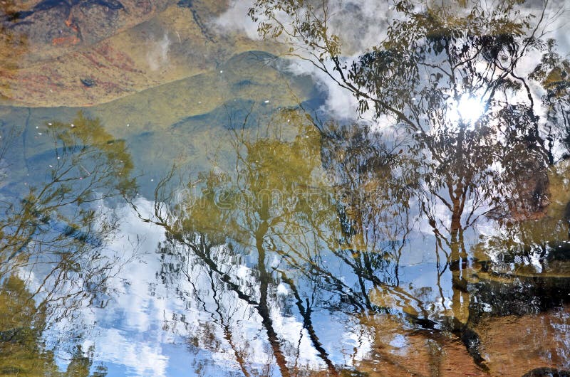 Ripples and Reflections in a Pebbled Stream Stock Image - Image of ...