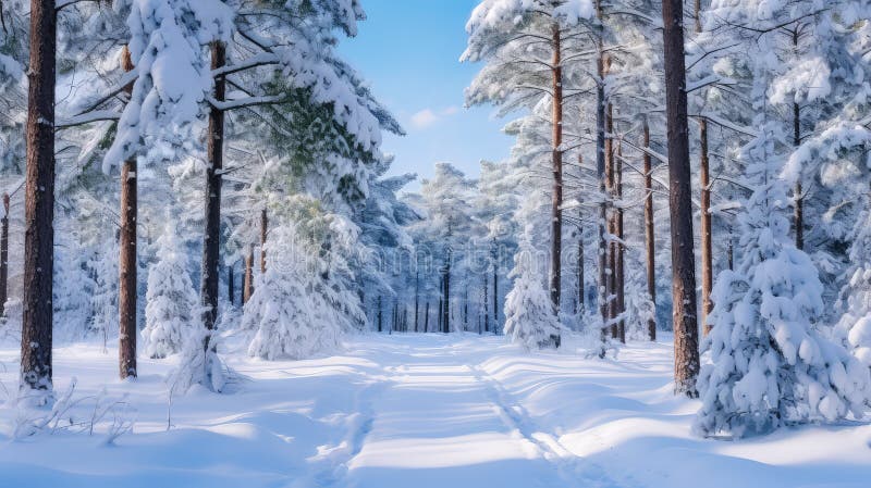 Forest snow side view stock image. Image of heavy, fresh - 375669681